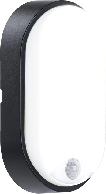 ECO OUTDOOR LED Bulkhead Light with PIR Sensor, 10W, Black, IP54 £16.41 ...