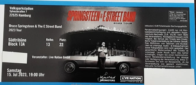 BRUCE SPRINGSTEEN TICKET 15. Juli 23 Hamburg Volksparkstadion Top ...