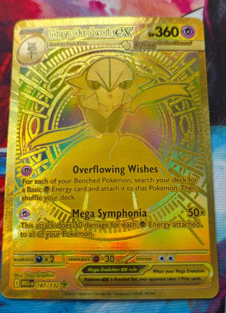 POKÉMON TCG MEGA Gardevoir EX Gold Rare Mega-Evolution 187/132 Englisch ...