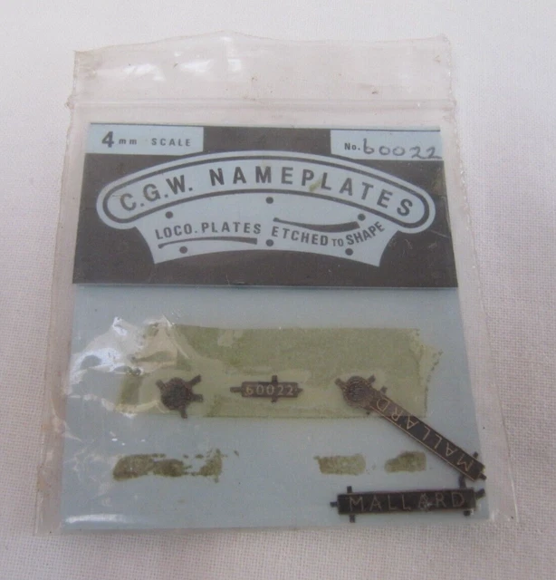 STEAM LOCOMOTIVE MALLARD 60022. Nameplates. 4mm Scale. New in Old ...