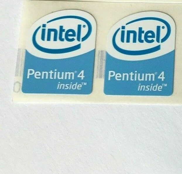 2 INTEL PENTIUM 4 Inside Stickers 19 x 24mm approx Case Badge For PC ...