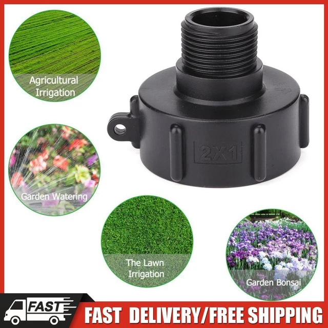 PLASTIC IBC TANK Fittings Coarse Threaded Cap Water Tap Adapter (2x1) £ ...