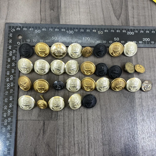 MIXED ARMY MILITARY Ball-Shaped Buttons Authentic WW1-WW2 MODERN x 31 ...