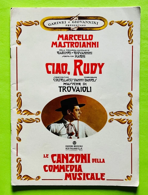 TROVAIOLI RARO SPARTITO MUSICALE 1966 | CIAO, RUDY | Raffaella CARRA ...