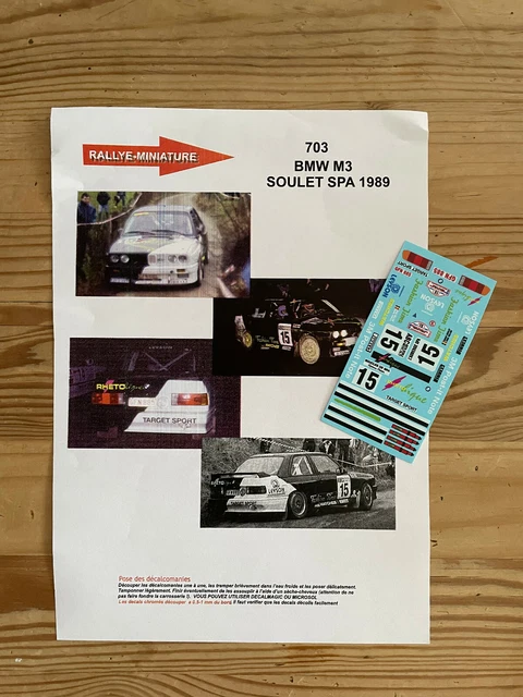 DECALS 1/43 BMW M3 E30 Soulet Boucles De Spa 1989 Rallye Rally EUR 5,99 ...