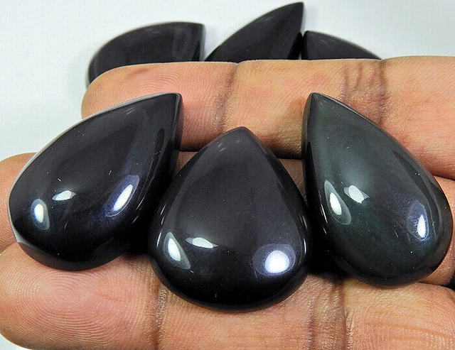 389CTS. RAINBOW NATURAL Obsidian Cats Eye Quartz Healing Gemstone 10 ...