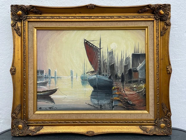 RICHARD FRIIS 1924 Danese Porto Con Barche da Pesca IN Il Abendsonne ...