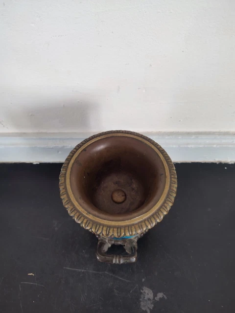 PETIT POT STYLE Médicis en métal à décor d'oiseau et d'insecte EUR 39 ...