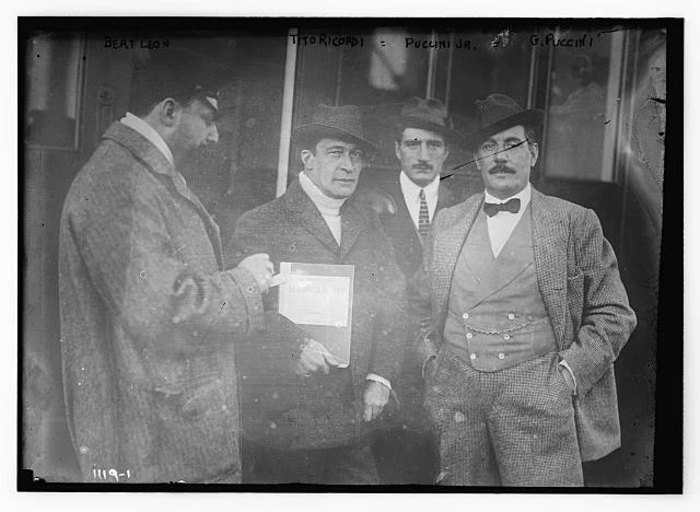 BERT LEON, TITO Ricordi, Puccini Jr., and G. Puccini standing ... c1900 Photo EUR 6,28 - PicClick FR
