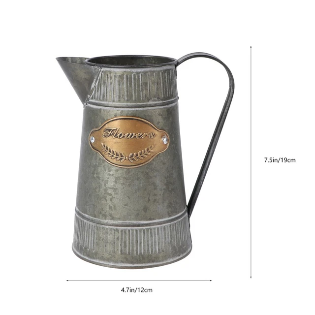 CACTUS PLANTER METAL Flower Pot Statue Decorative Pitcher Farmhouse $31 ...