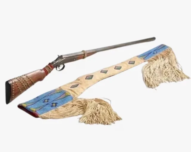 NATIVE AMERICAN RIFLE Scabbard Sioux Style Indian Beaded Leather ...