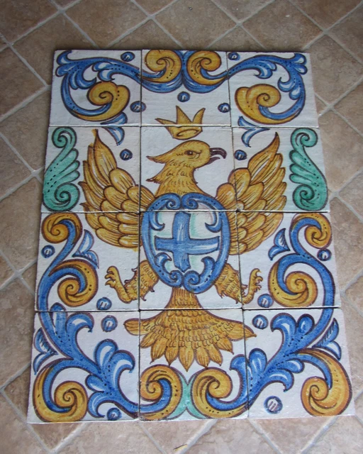 MATTONELLA MATTONE RIGGIOLA ceramica terracotta Aquila simbolo Palermo ...