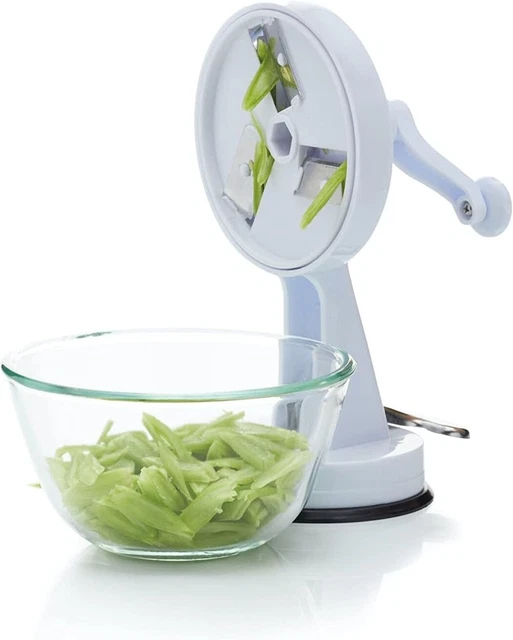 KITCHENCRAFT ROTARY RUNNER Bean Slicer 23cm with Suction Pad - White ...