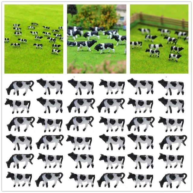 60 PIÈCES MODÈLE de vache échelle N scène miniature animaux de ferme ...
