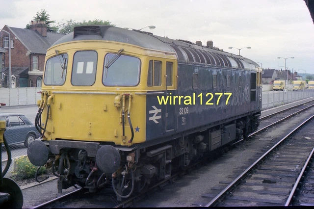 ORIGINAL RAILWAY PHOTOGRAPHIC negative Class 33 33109 at Salisbury £3. ...