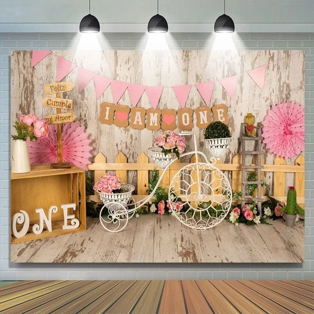 I AM ONE Pink First Birthday Backdrop for Princess $37.79 - PicClick AU