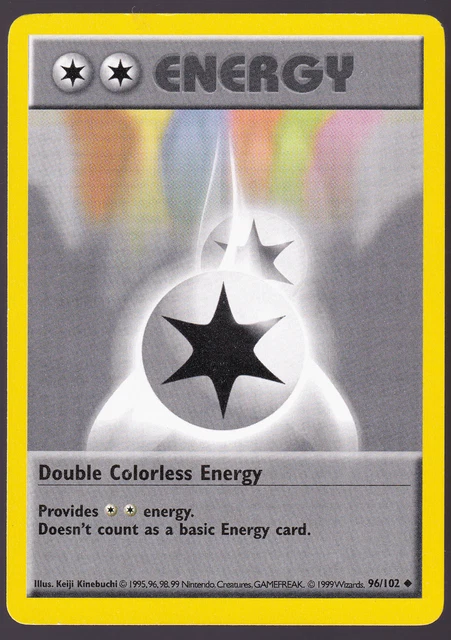 DOUBLE COLORLESS ENERGY Shadowless 96/102 Pokemon TCG Card 1999 LP $19. ...