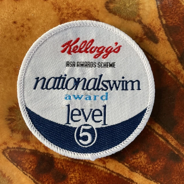 KELLOGGS NATIONAL SWIM Award Level 5 Swimming Sport Woven Cloth Patch ...