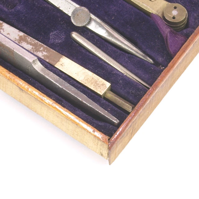 ANTIQUE 19TH CENTURY Brass Draftsman Geometry Technical Drawing ...