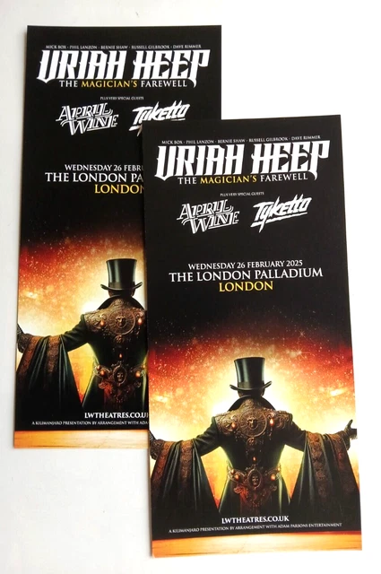 URIAH HEEP THE Magician's Farewell 2025 London Palladium Flyers x 2 £3. ...