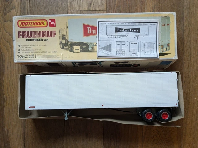 MATCHBOX AMT 1/25TH scale BUILT Fruehauf Artic truck trailer with ...