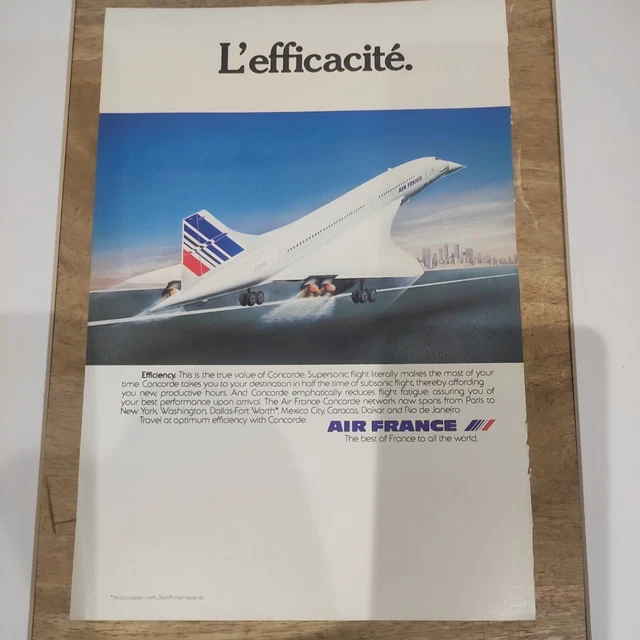 AIR FRANCE 'L'EFFICACITE Concorde Vintage Magazine Advert 70s-90s £25. ...