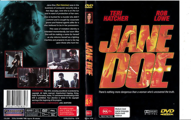 JANE DOE DVD 2001, ALL REGIONS DVD, Teri Hatcher Rob Lowe $13.27 ...