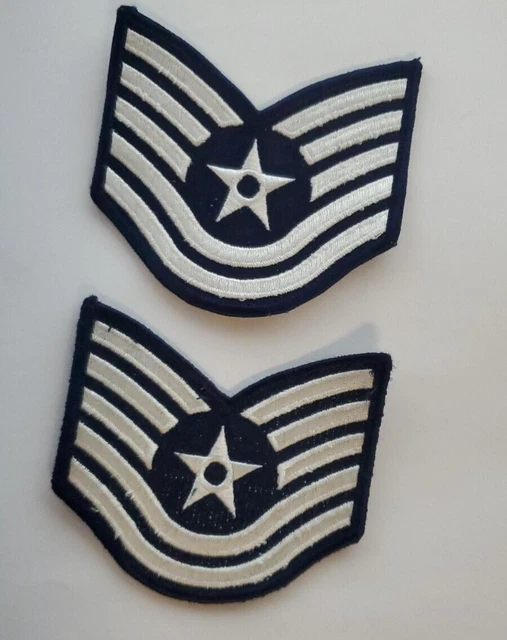 US AIR FORCE USAF Technical Sergeant Rank Insignia Patch 2 Lot $12.00 ...