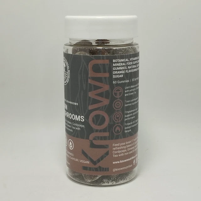 KNOWN MOOD MUSHROOMS Gummies Brain Health & Hormone Balance 60 Vegan ...