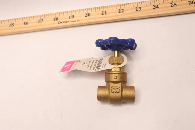 EVERBILT COMPACT PATTERN Gate Valve Brass 1/2" x 1/2" SWT x SWT 100-453EB £9.77 - PicClick UK