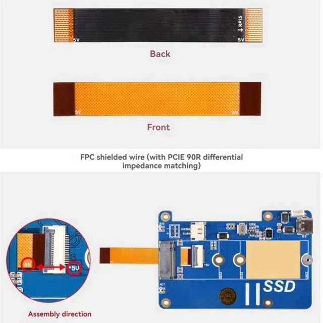 MPS2280P PCIE M.2 NVME SSD Expansion Board for 5 Support 2280/2242 ...