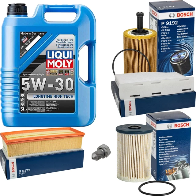 BOSCH INSPECTION SET 5 L Liqui Moly Longue Durée Technologie 5W-30 pour VW Skoda EUR 132,61 ...