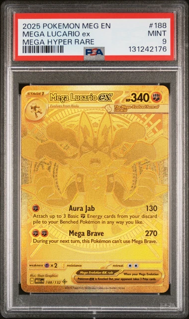 2025 POKEMON MEG En-Mega Evolution Mega Hyper Rare #188 Mega Lucario Ex ...