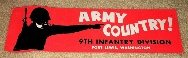 9TH INFANTRY DIVISION 1960s VIETNAM WAR BUMPER STICKER FORT LEWIS ARMY ...