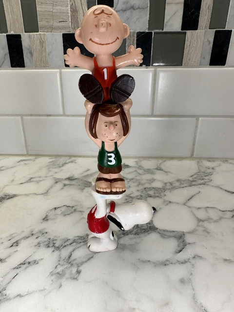 VINTAGE SNOOPY PEANUTS Gang Gymnastics Stackable Balance PVC Figures ...