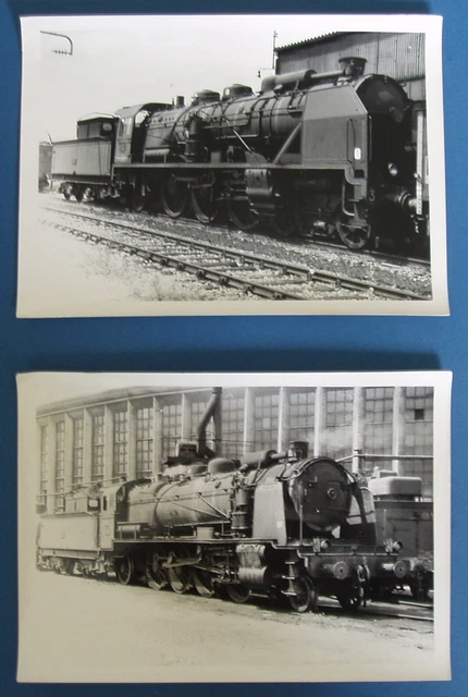 SNCF FRENCH RAILWAYS Steam Locomotive Original B&W Photographs (x2) A ...