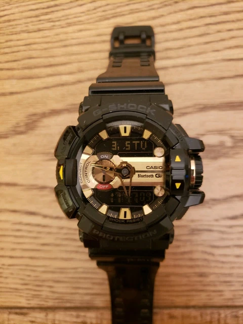 NEW MEN'S CASIO G-SHOCK G’MIX Bluetooth Black Gold Watch GShock GBA-400 ...