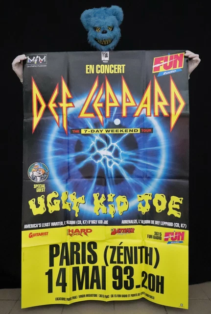 DEF LEPPARD - Rare affiche originale concert Paris Zénith 1993 - Poster ...