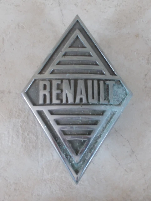 RENAULT METAL MONOGRAM emblem badge sign truck bus old vtg France ...