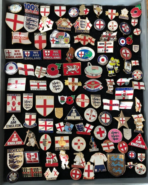 HUGE COLLECTION OF 100+ England Patriotic English Enamel Pin Badges £79 ...