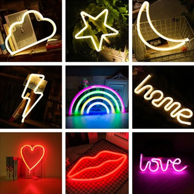LED NEON SIGN Cloud Light Moon Night Light Wall Decor for Kids Bedroom ...