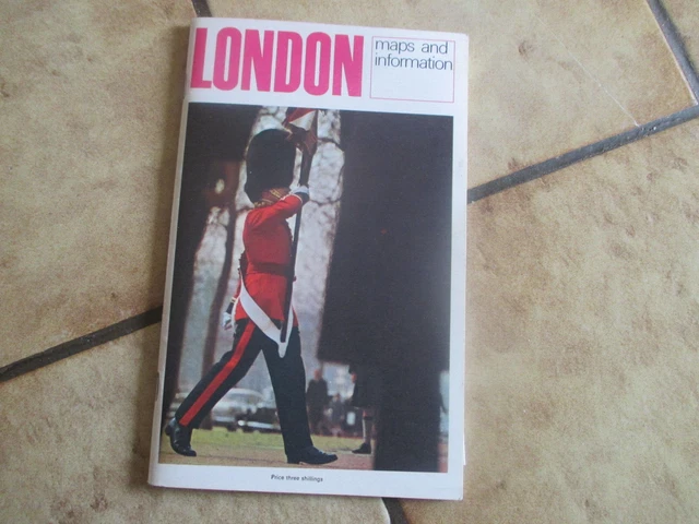 LONDON MAP AND information brochure 1965-66 vintage British Travel ...