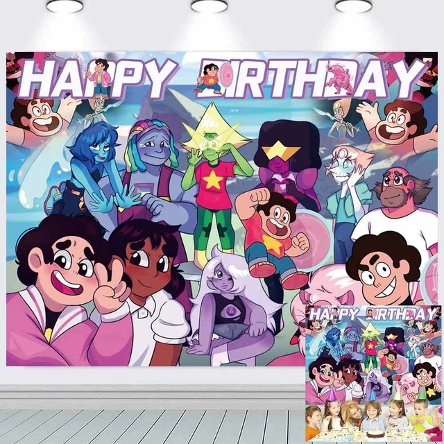 STEVEN UNIVERSE HAPPY Birthday Backdrop Banner Background Cartoon Decor ...