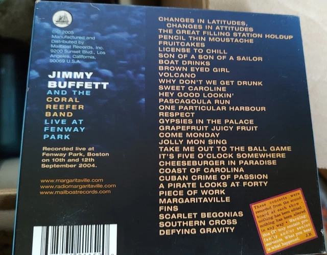 JIMMY BUFFETT LIVE At Fenway Park 2 CD plus DVD Set Collection Recorded ...