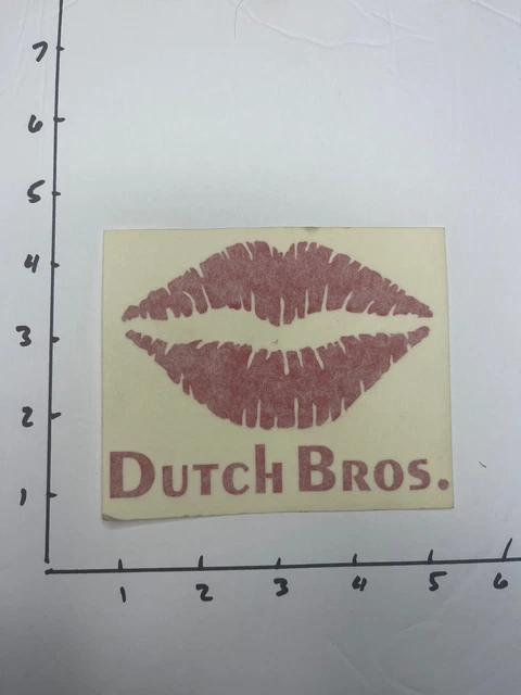 DUTCH BROS COFFEE Sticker OG Old School Rare HTF Red Kiss Vinyl Lips ...
