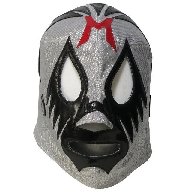 MIL MASCARAS MATCH Used Mask Lucha Libre Wrestling Silver Trade Design ...