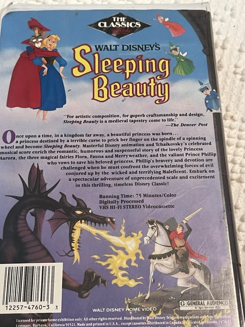 WALT DISNEY'S Sleeping Beauty Black Diamond Classic Vhs Clamshell £8.91 ...
