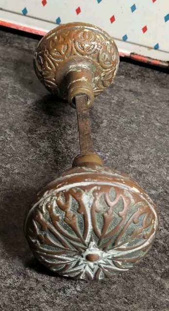BEAUTIFUL VICTORIAN ERA Brass Or Bronze Door Knob Set 1850s, Very Ornate $95.00 - PicClick CA
