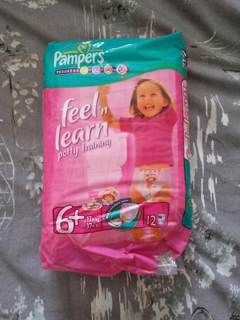 VINTAGE PAMPERS FEEL & Learn Girls 6+ (Strawberry Shortcake) Pack of 12 ...