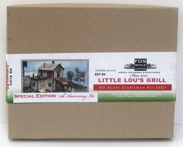 FOS SCALE MODELS SE1 HO Little Lou's Grill Laser Cut Craftsman kit NIB ...